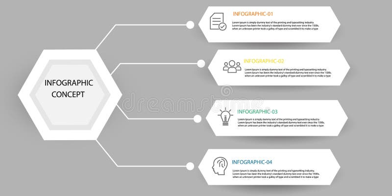 Infographic Idea Shape Data Vector Template Process Concept Step for ...