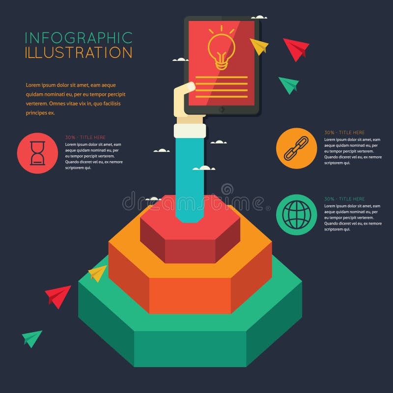 Infographic of Idea Sharing through Cloud Technology. Vector ...