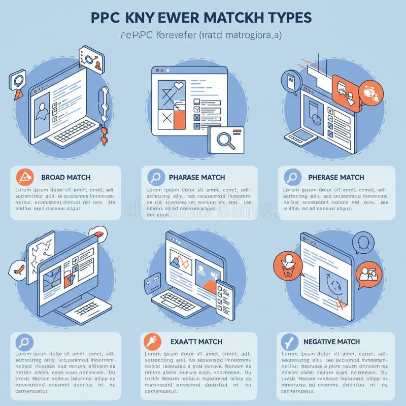 Infographic Illustrating Different Types of PPC Keyword Match Types ...