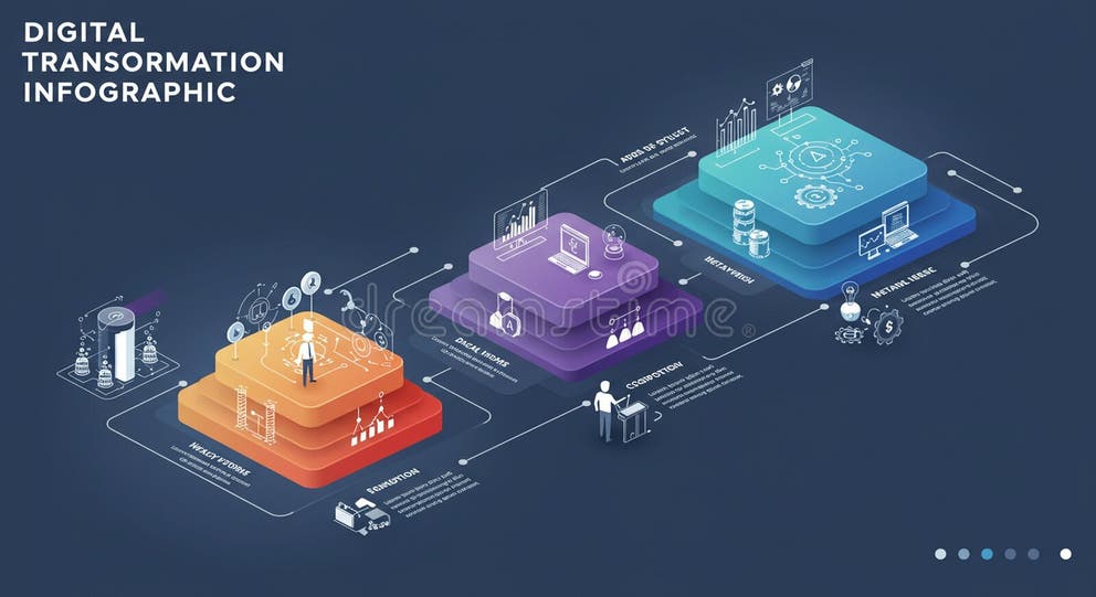 Infographic Illustrating Digital Transformation. Contains Three Layered ...