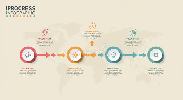 Infographic Illustrating a Five-step Process. the Steps are Connected ...