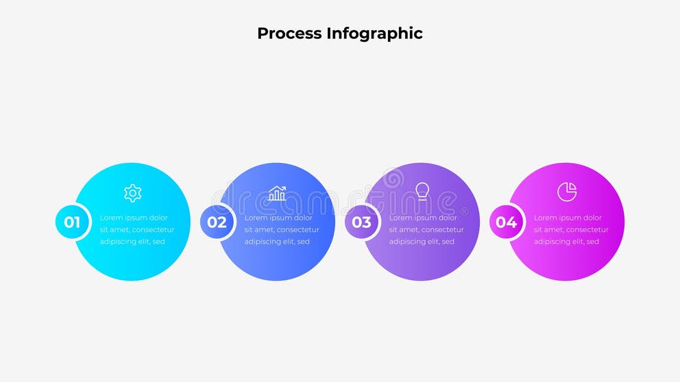 Infographic Illustrating a Four Step Process Shown in Sequential ...