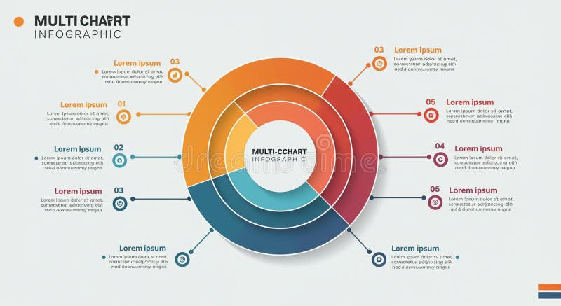 Infographic Illustrating a Multi-chart Design Using Concentric Circular ...