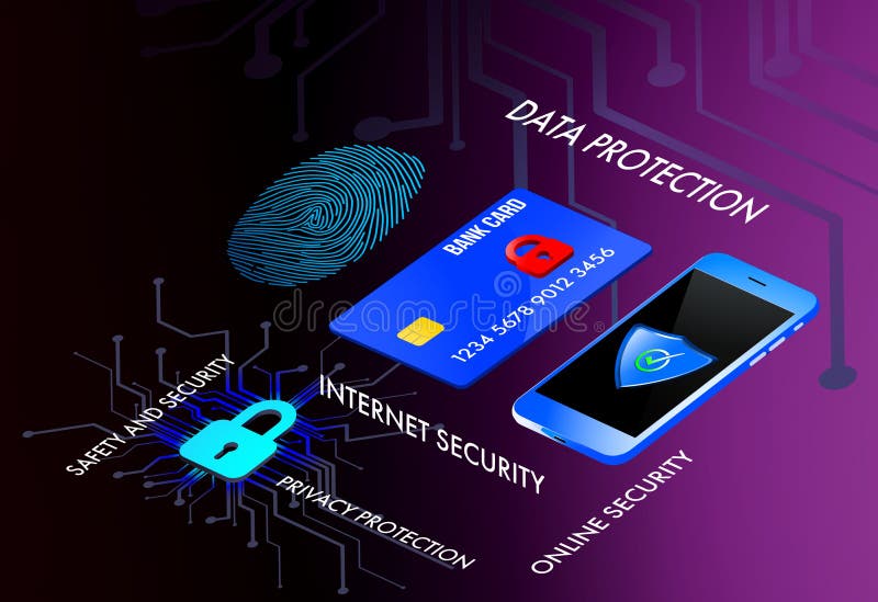 Infographic Illustration Data Protection with Security System Stock ...