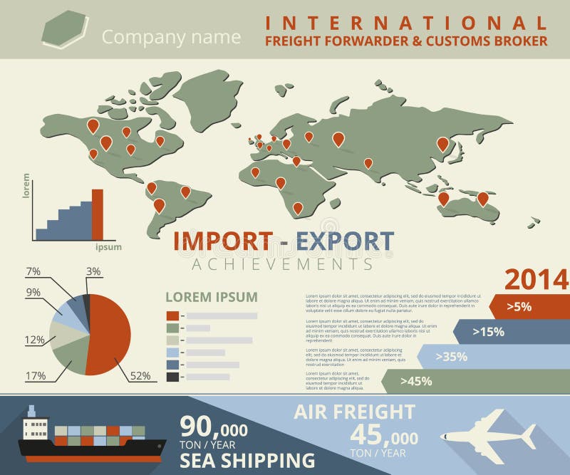 Infographic Illustration of Import and Export Stock Vector ...