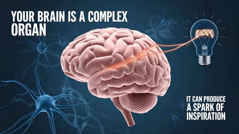An Infographic Image of a Brain with the Text "Your Brain is a Complex ...