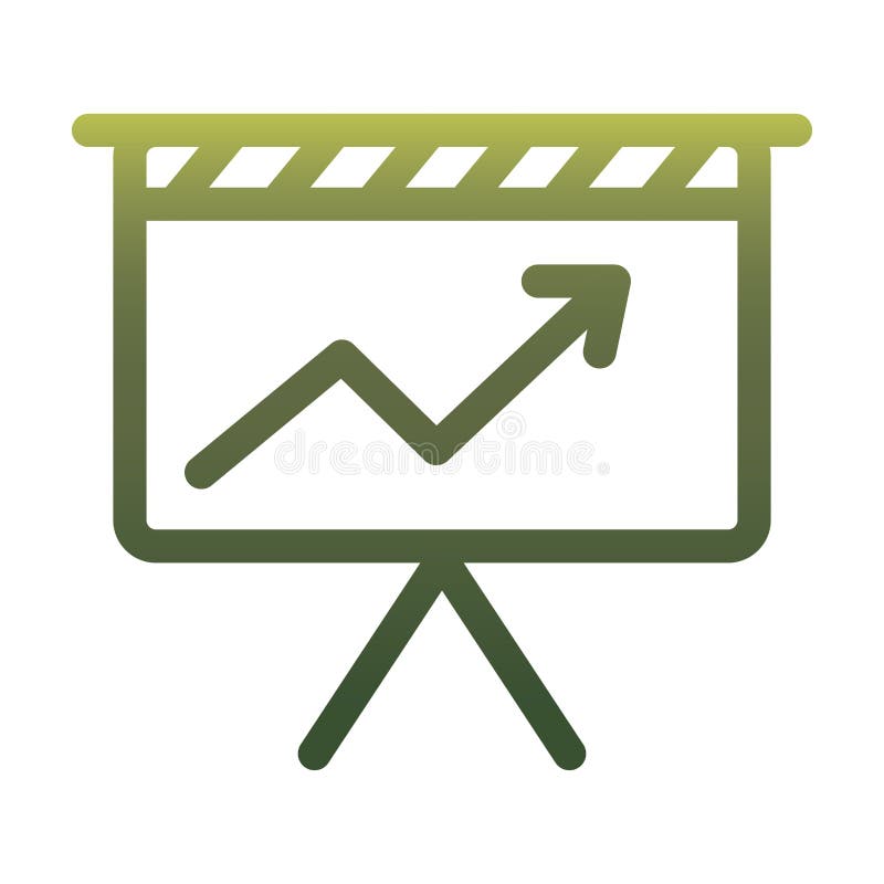 Infographic Increase Arrow Chart Inside Board Gradient Style Icon ...