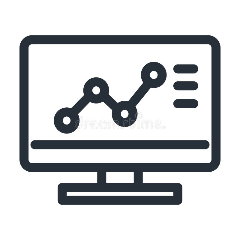 Infographic Increase Arrow Chart Inside Computer Line Style Icon Vector ...