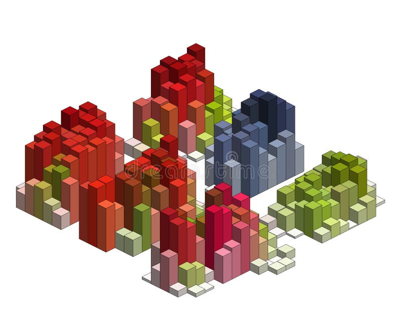 Infographic Isometric Vector Graph Stock Vector - Illustration of ...