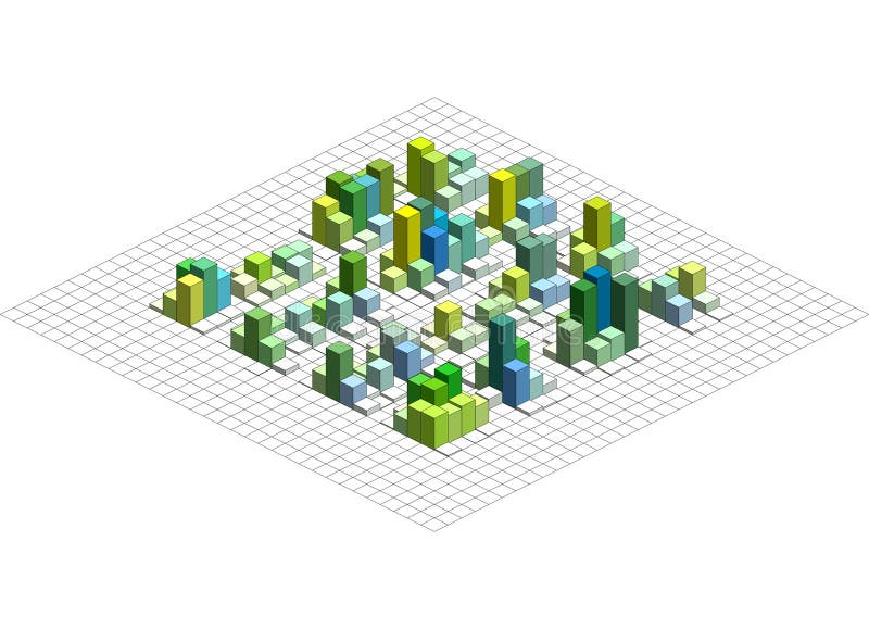 Infographic Isometric Vector Graph Stock Vector - Illustration of ...