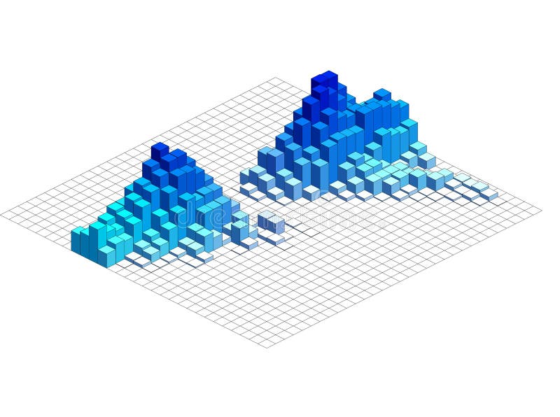 Isometric Vector Graph stock vector. Illustration of mosaic - 65758331