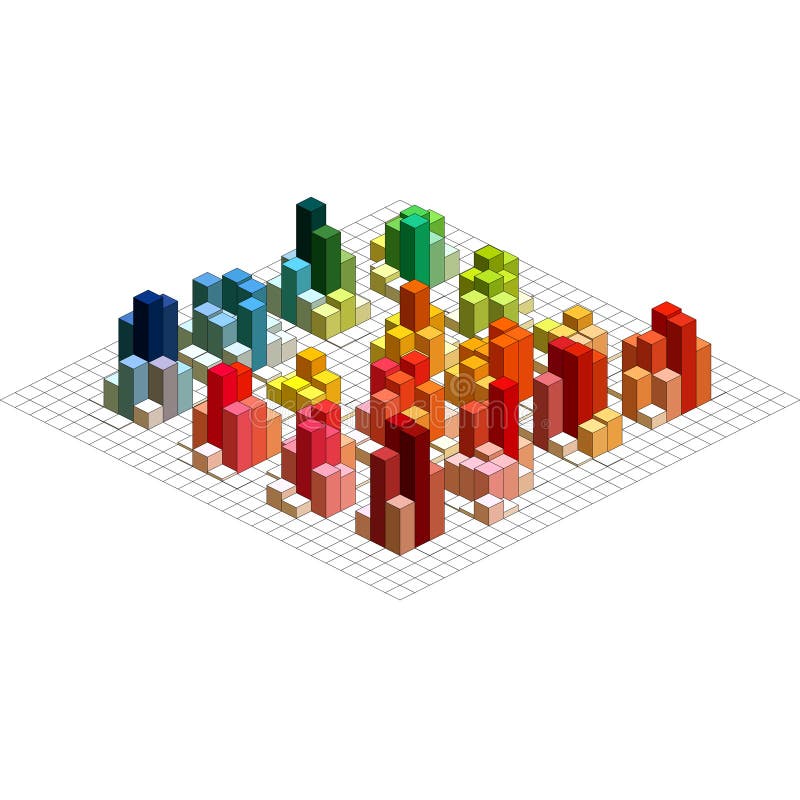 Isometric Vector Graph stock vector. Illustration of mosaic - 65758331
