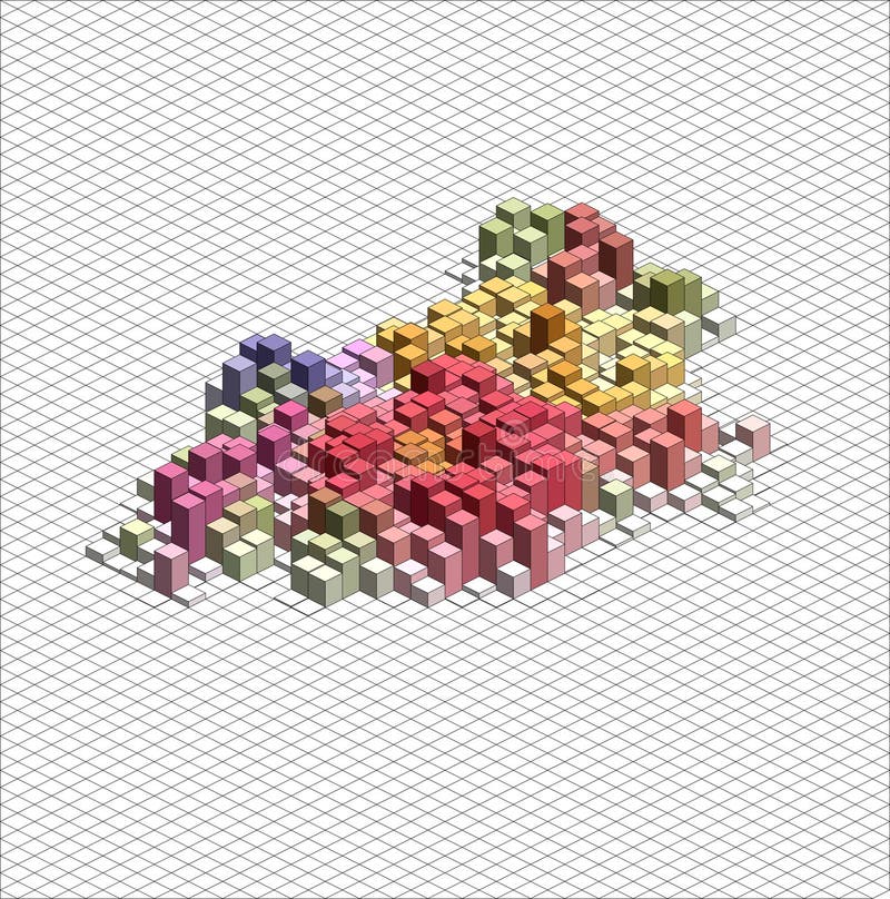 Infographic Isometric Vector Graph Stock Vector - Illustration of ...