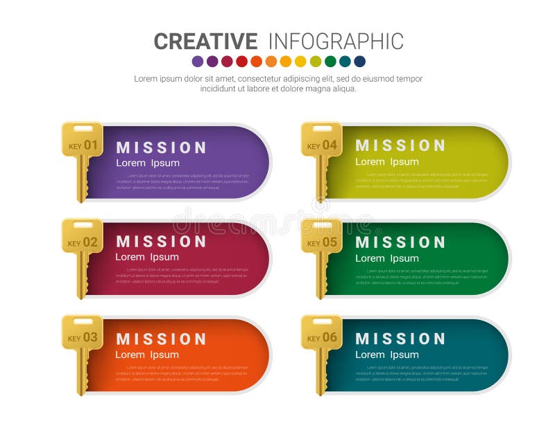 Infographic Key Design Template for Presentation Business Stock Vector ...