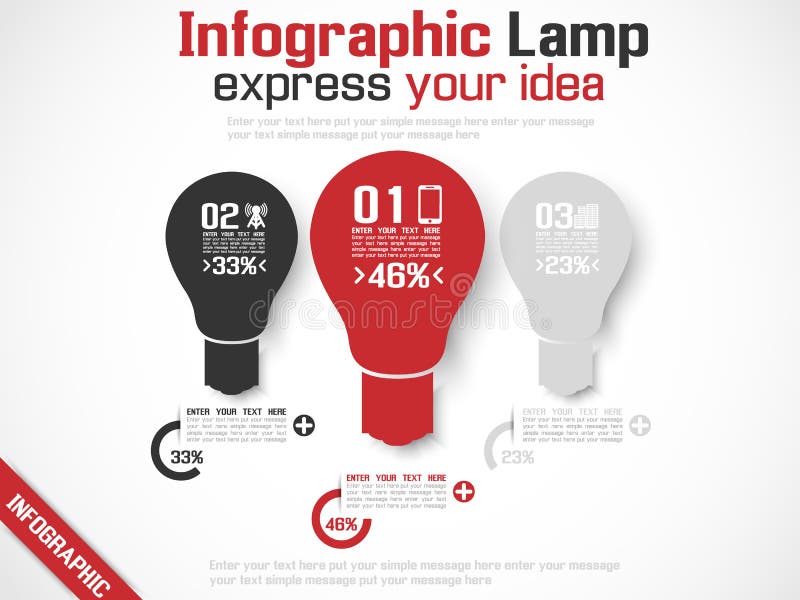 Infographic lamp idea stock vector. Illustration of infographic - 65888039