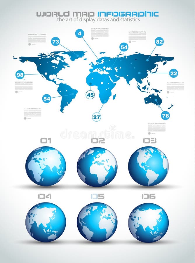 Infographic Layout Template with World Maps. Stock Illustration ...