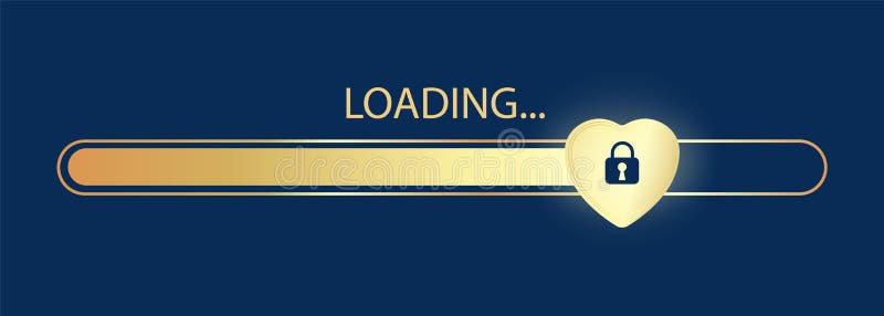Infographic Luxury Gold Loading Sign. in the Form of a Luminous Heart ...