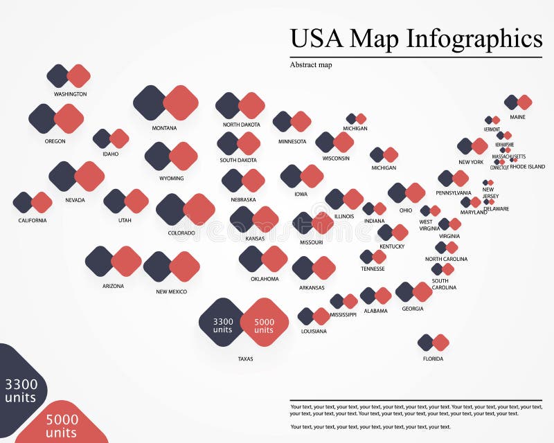Infographic with Map and Demographic Elements. Abstract Map Made of ...