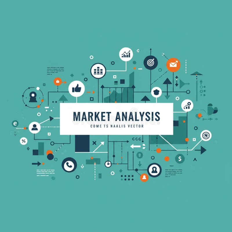 Infographic on Market Analysis with Interconnected Symbols and Icons ...