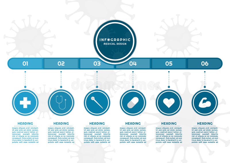 Infographic for Medical Bar Step Style Icon in Circle Shape with Space ...