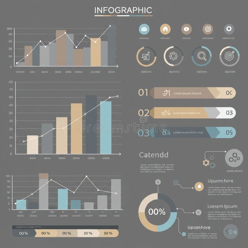 Infographic with a Modern Design Featuring Bar and Line Graphs ...
