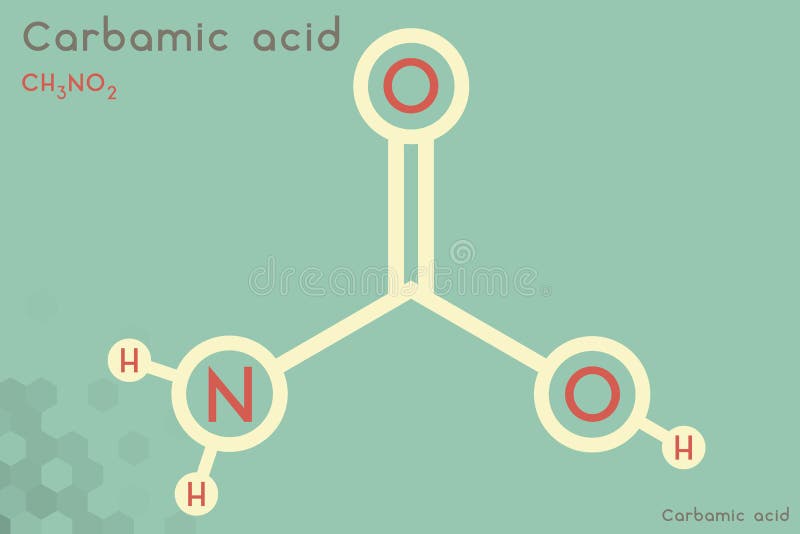 Infographic of the Molecule of Carbamic Acid Stock Vector ...