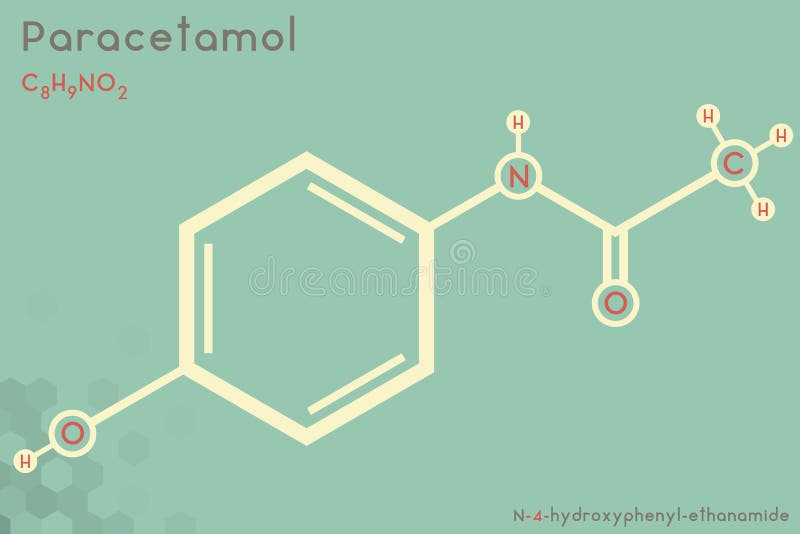 Molecule of Paracetamol (acetaminophen) Stock Illustration ...