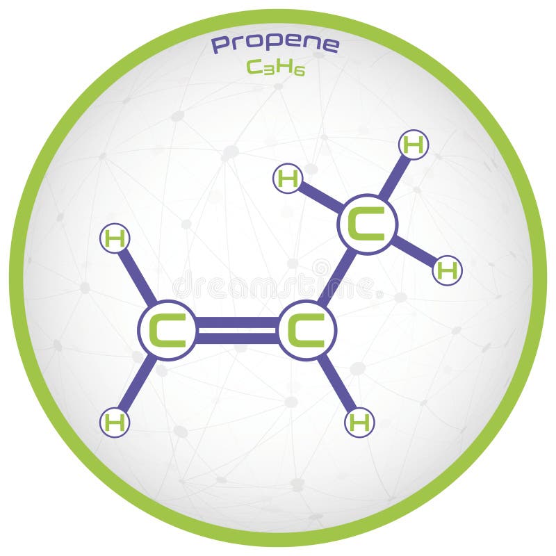 Infographic of the Molecule of Propene Stock Vector - Illustration of ...