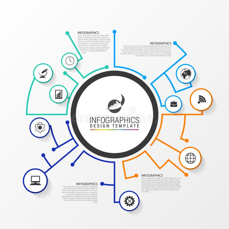Infographic Network Concept. Modern Business Template Stock Vector ...