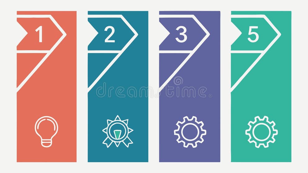 Infographic with Numbered Steps, Process and Development Stages, Vector ...