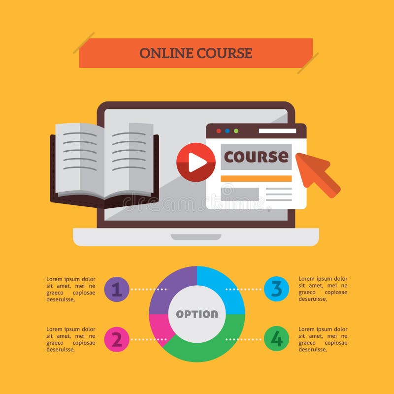 Infographic of Online Course. Vector Illustration Decorative Design ...
