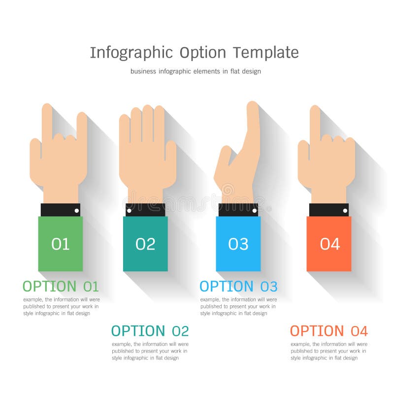 Infographic Option Template in Flat Design Stock Vector - Illustration ...