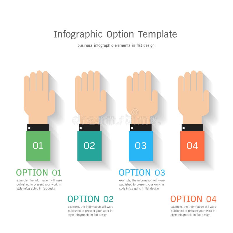 Infographic Option Template in Flat Design Stock Vector - Illustration ...