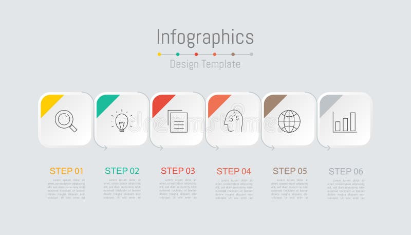 Infographic 6 Options Design Elements for Your Business Data. Vector ...