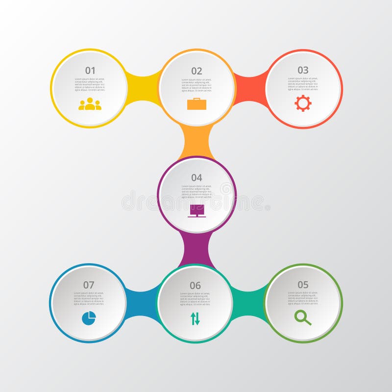 Infographic with 7 options stock vector. Illustration of abstract ...