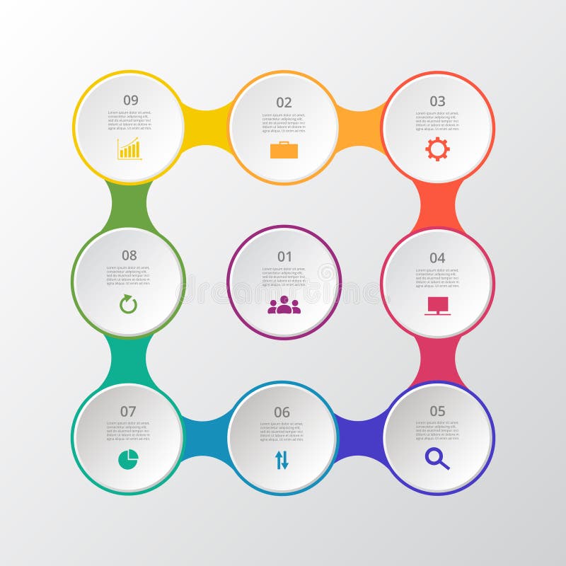 Infographic with 9 options stock vector. Illustration of presentation ...