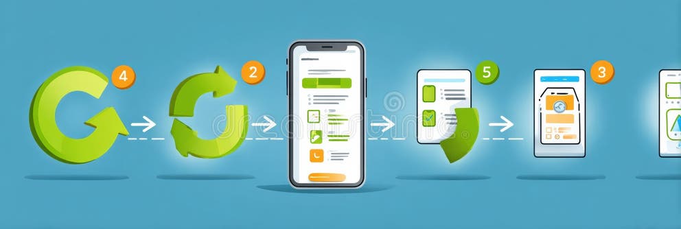 Five-step App Development Lifecycle Infographic Illustrating Key Stages ...