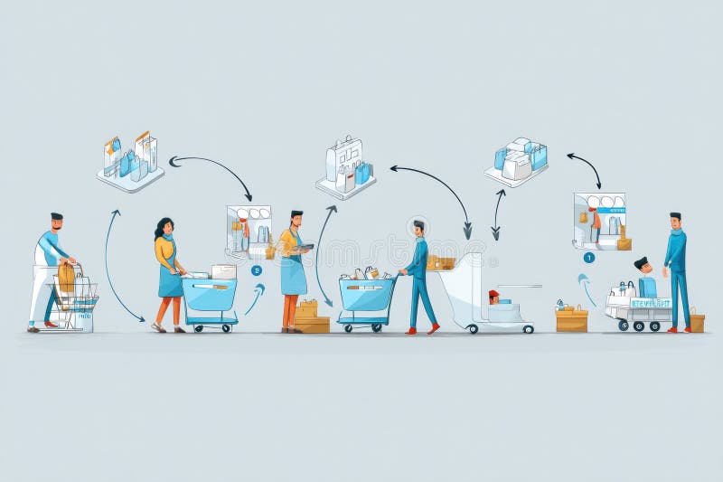 Steps from Online Cart To Delivery Journey Showing Efficient Process ...