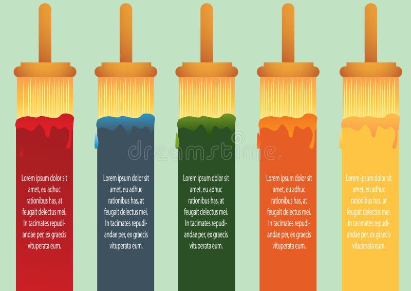 Infographic on Paint and Brushes. Vector Illustration Decorative Design ...