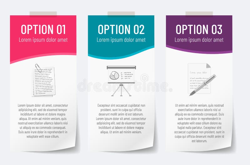 Infographic Paper Frames with Icons and Sample Text Stock Vector ...