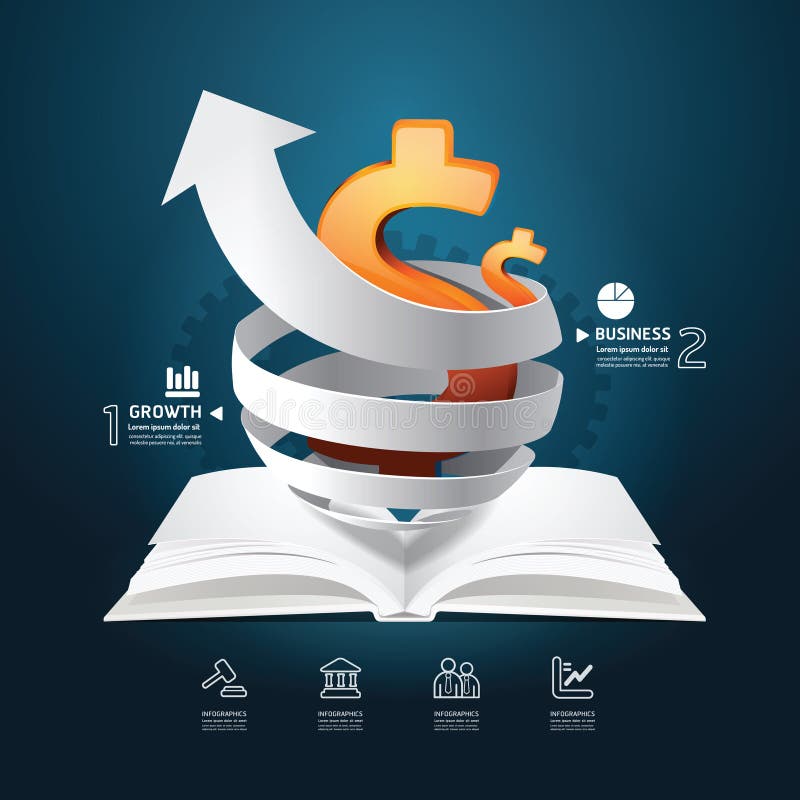 Infographic Paper Graph Book Diagram Creative Paper Cut Style. Stock ...