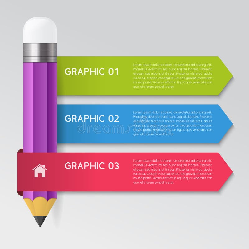 Infographic Pencil Design Template Stock Vector - Illustration of chart ...