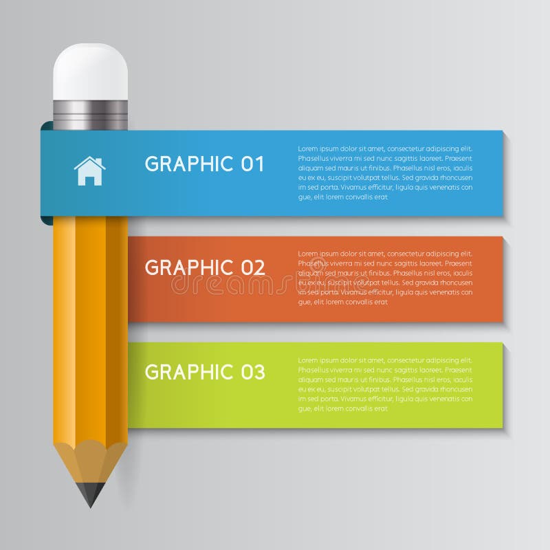 Infographic Pencil Design Template Stock Vector - Illustration of ...