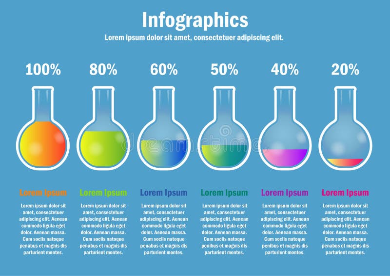 Infographic with Percent End Color Test Tube Stock Vector ...