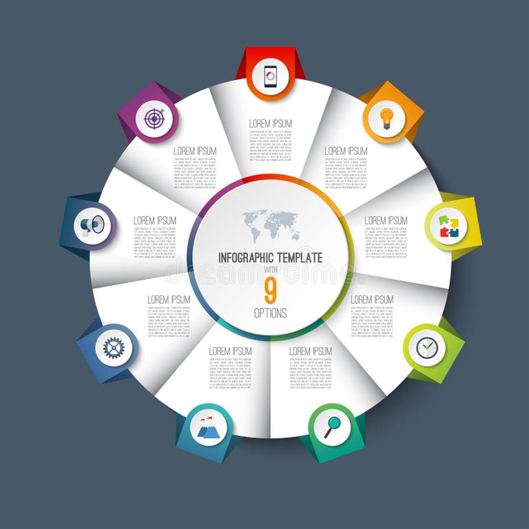Infographic Circle Nine Stock Illustrations – 4,012 Infographic Circle ...