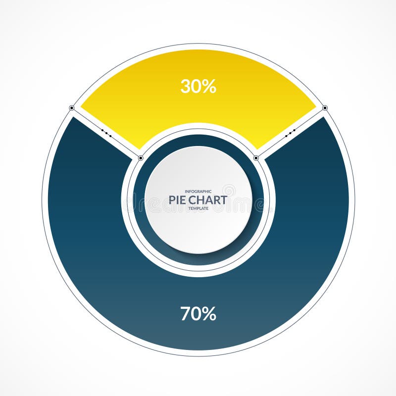 Infographic Pie Chart Circle in Thin Line Flat Style. Share of 30 and ...