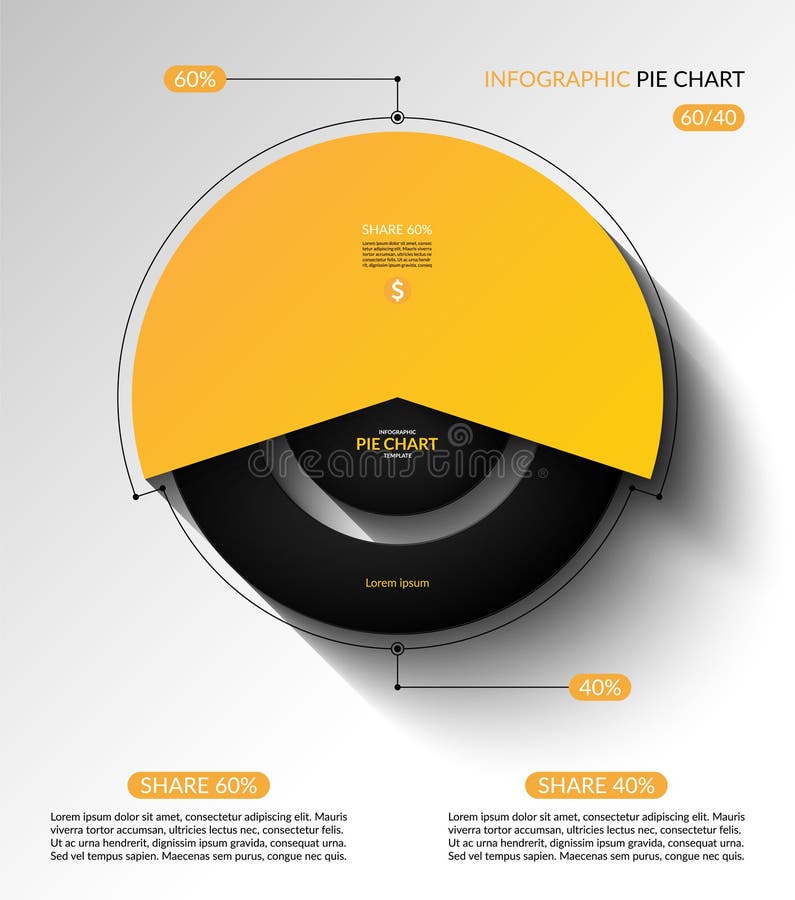 Infographic Pie Chart Template. Share of 60 And40 Percent. Vector ...