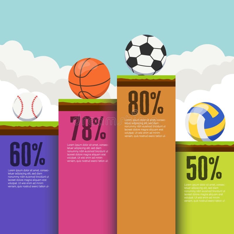 Infographic of Popular Sports Statistics Stock Photo - Image of ...
