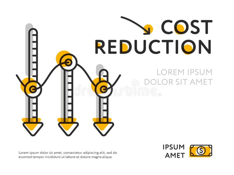 Lowering Infographic Chart Showing Cost Reduction Stock Illustration ...