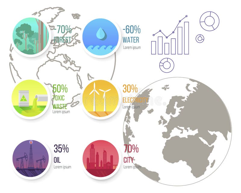 Infographic Poster with Ecological Problems Stock Vector - Illustration ...